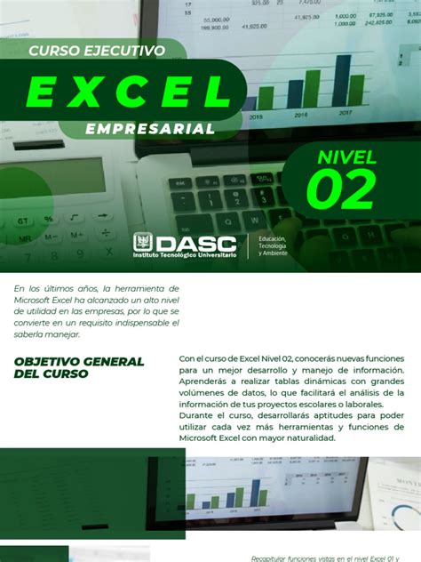 Temario Curso Excel Empresarial Intermedio Excel Nivel 02 Dasc 2023