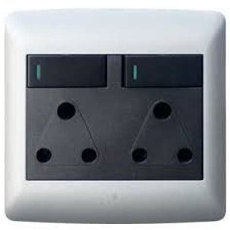 Double Socket Silver Black 4×4 Hello Today Outlight Electrical