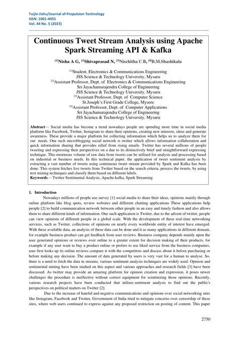 PDF Continuous Tweet Stream Analysis Using Apache Spark Streaming API