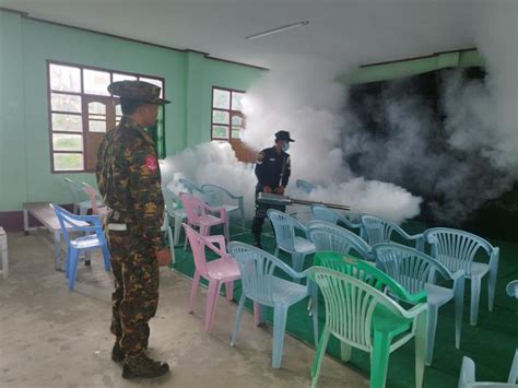 မက်မန်းမြို အခြေခံပညာအထက်တန်းကျောင်းတွင် သွေးလွန်တုပ်ကွေးရောဂါ ကာကွယ်ရေး ခြင်ဆေးဖျန်းခြင်း ဆောင