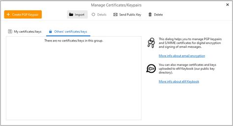 How To Import Openpgp Public Key Into Em Client Mailfence Support