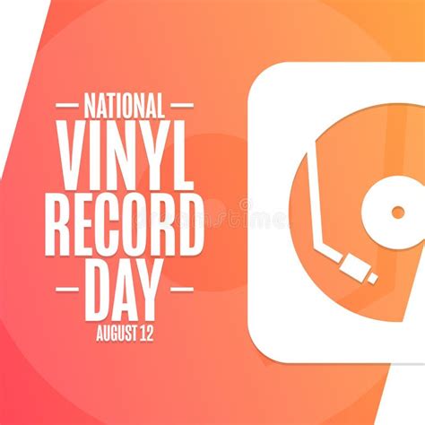 National Vinyl Record Day August 12 Holiday Concept Stock Vector