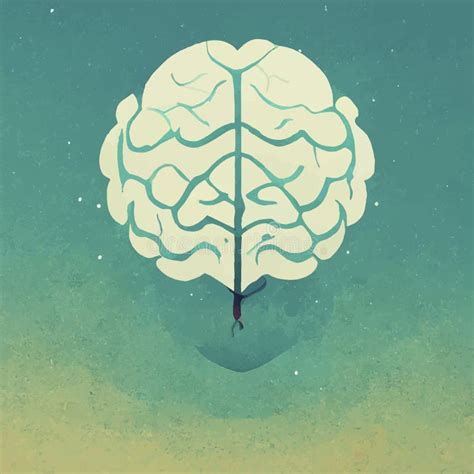 Illustration Du Cerveau Humain Illustration Bleue 2d Du Cerveau Humain