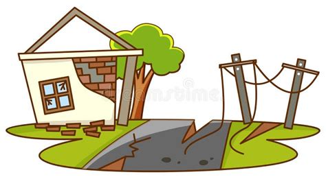 Natural Disaster Scene Of Earthquake Stock Vector Illustration Of