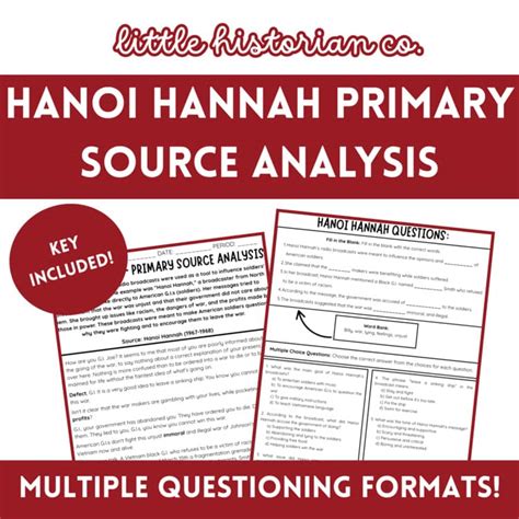 Hanoi Hannah Primary Source Analysis Vietnam War Propaganda Activity