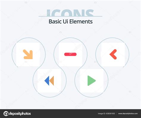 Basic Elements Flat Icon Pack Icon Design Backword Arrow Arrow Stock