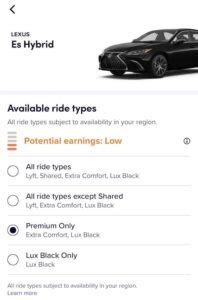 Lyft Drivers Extra Comfort Replaced Lux And Preferred Ridesharing Driver