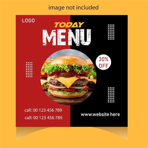 Premium Vector Food Menu Social Media Post Template