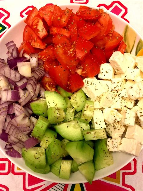Tomato Cucumber Feta Cheese Greek Salad Recipe Melanie Cooks