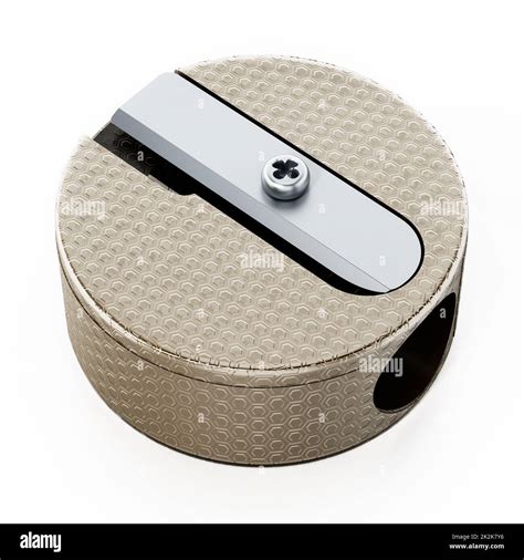 Pencil Sharpener Isolated On White Background 3d Illustration Stock