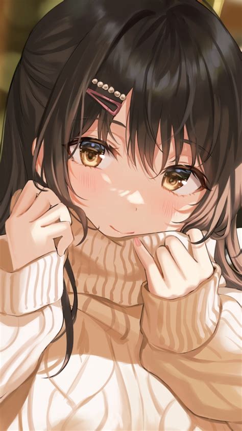 Anime Girl Cute Brown Hair