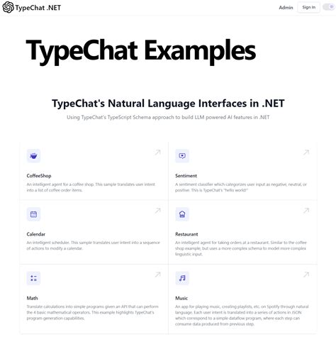 Github Netcoreapps Typechatexamples All Typescript S Typechat Examples
