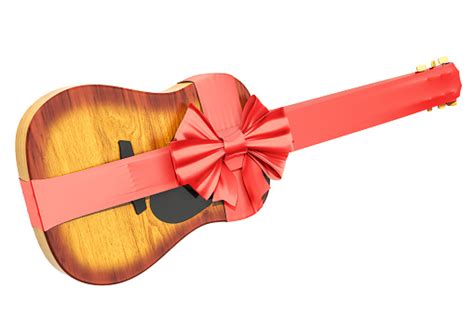 활과 리본 선물 개념 나무 기타 흰색 배경에 고립 된 3 차원 렌더링 3차원 형태에 대한 스톡 사진 및 기타 이미지 3차원 형태 개념 개념과 주제 Istock