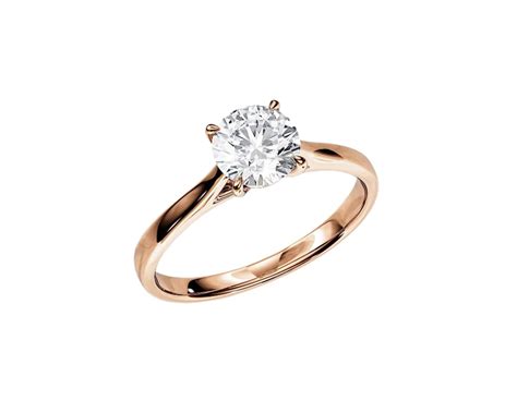 Round Moissanite Cathedral Ring 4 Prong Solitaire Apollogem