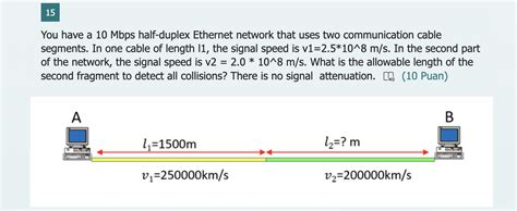 Solved 15you Have A 10 ﻿mbps Half Duplex Ethernet Network