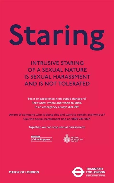 The New London Underground Signs Warning People Not To Stare Or Expose