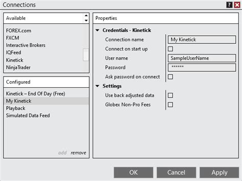 Connecting To Your Kinetick Data Connection