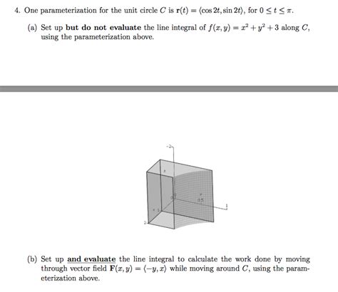 Solved 4 One Parameterization For The Unit Circle C Is