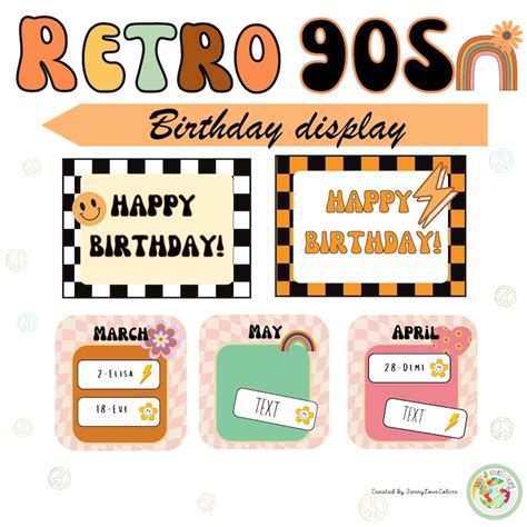 Retro 90s Theme Classroom Decor Bundle Printable Digital Download