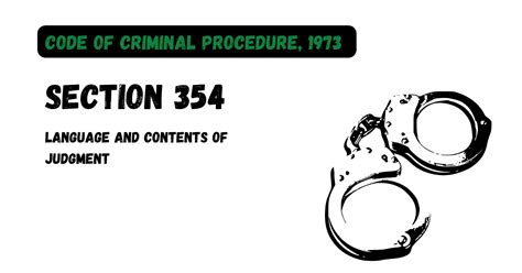 Section 354 Language And Contents Of Judgment The Code Of Criminal Procedure