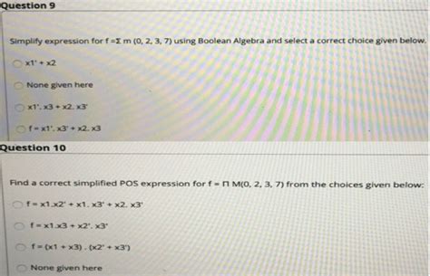 Solved Question 1 Which One Of The Following Expressions Is