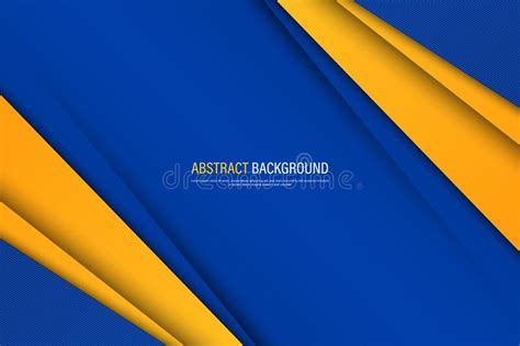 Blue And Yellow Stripes Background With White Lines And Shadow Stock