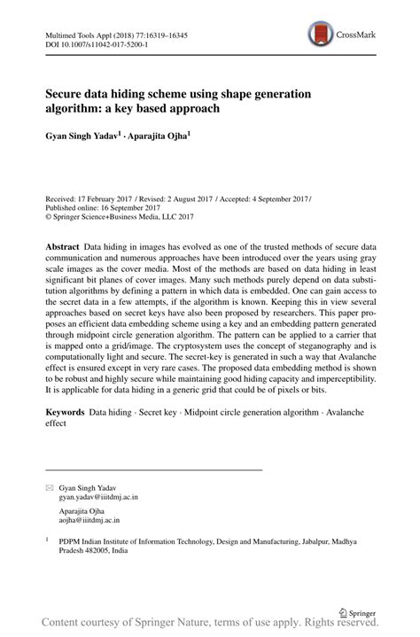 Secure Data Hiding Scheme Using Shape Generation Algorithm A Key Based