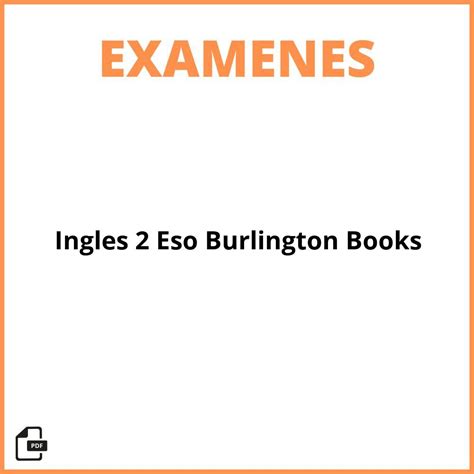 Examen Ingles 3 Eso Burlington Books 2025