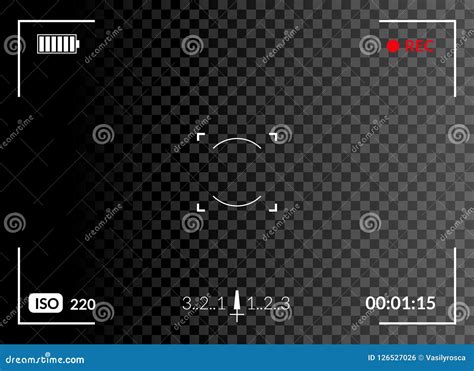 Camera Viewfinder With Digital Focus And Exposure Camera Settings Screen Photography Frame