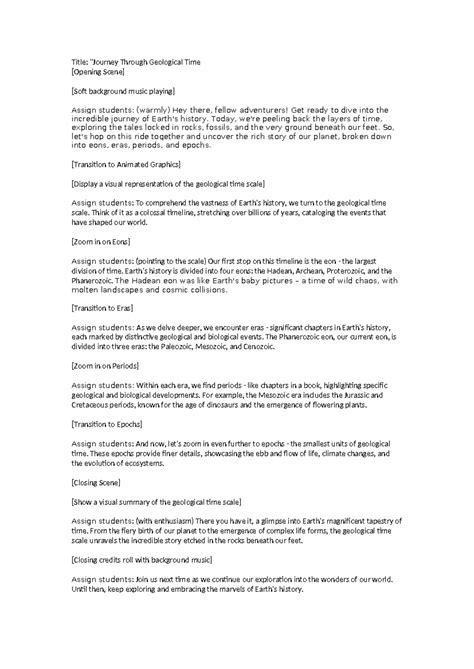Script For Biology Note Title Journey Through Geological Time