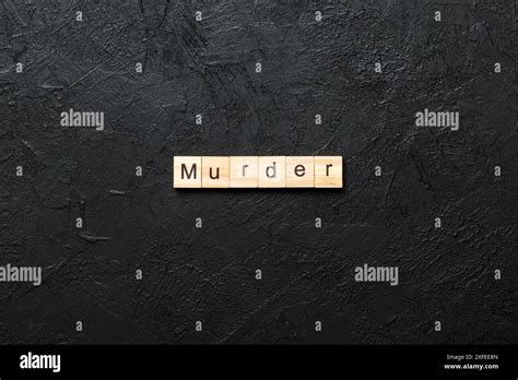Murder Word Written On Wood Block Murder Text On Table Concept Stock