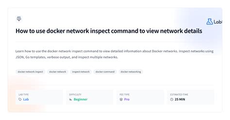 Como Usar O Comando Docker Network Inspect Para Visualizar Detalhes Da Rede Docker Labex