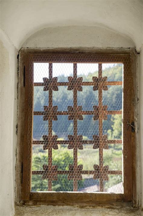 Old Decorative Lattice Window Inside Stock Image Image Of Grate