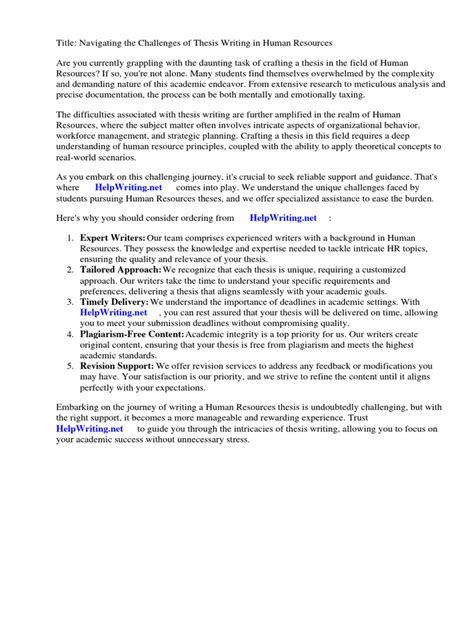 Thesis Ideas For Human Resources Download Free Pdf Human Resource Management Thesis