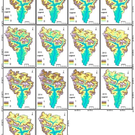 Spatial Distribution Of Snow Cover Density From 2005 To 2018 The Download Scientific Diagram