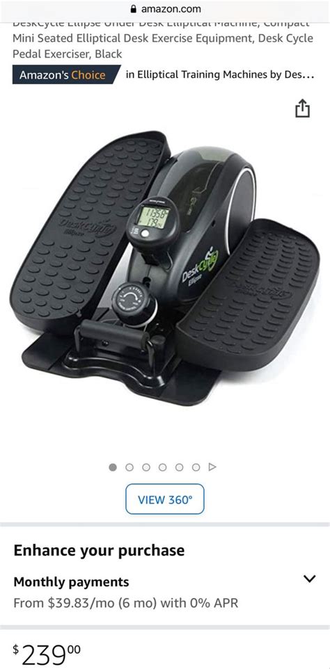 Deskcycle Ellipse Under Desk Elliptical Machine Compact Mini Seated