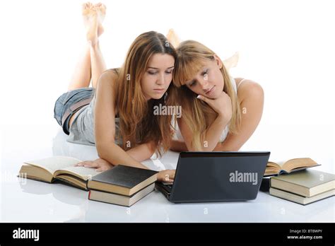 Woman With Laptop Stock Photo Alamy