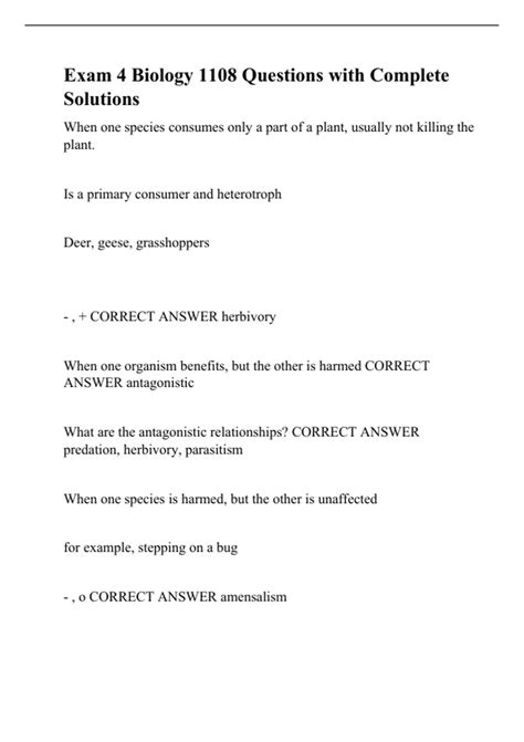 Exam 4 Biology 1108 Questions With Complete Solutions Bio 1108 Stuvia Uk