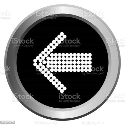 Vector Image Of A Round Web Button With A Metal Border And An Arrow