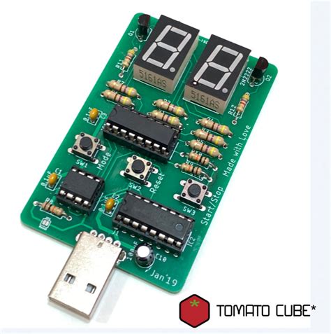 Tomatocube Electronic Dice Board Reprogrammable Soldering Practice