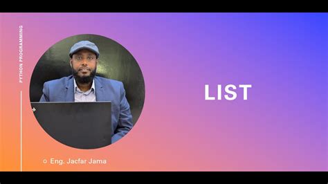 06 Python Programming List Somali Youtube