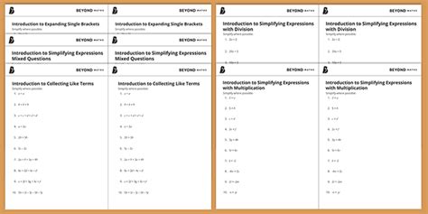 👉 Introduction To Simplifying Algebraic Expressions Pack Ks3