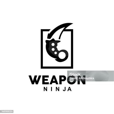 무기 로고 전통 무기 Karambit 벡터 닌자 격투 도구 심플한 디자인 기호 아이콘 일러스트 레이 션 0명에 대한 스톡 벡터