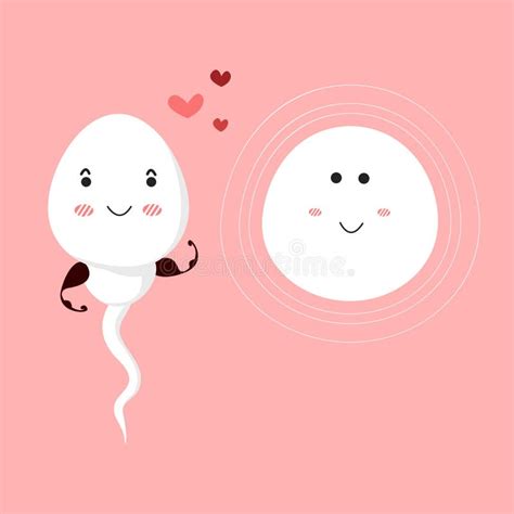 Egg And Sperm Cartoon Character Stock Vector Illustration Of