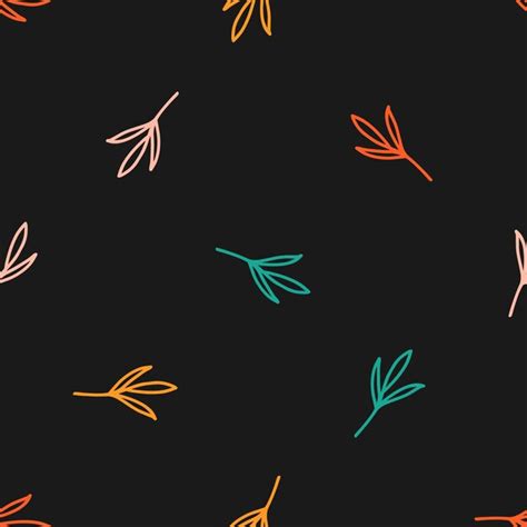 Premium Vector Seamless Pattern With Colorful Boho Outline Plant