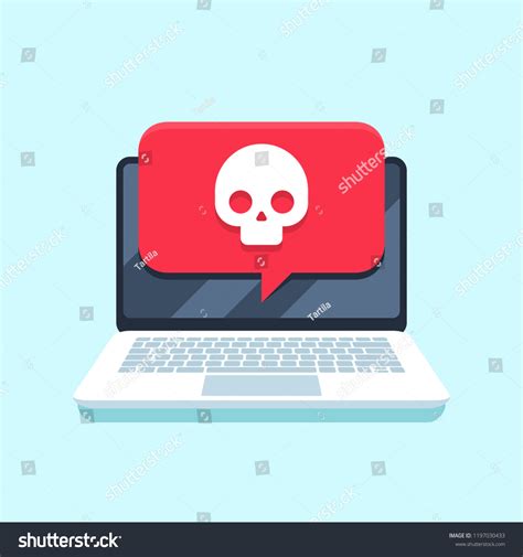 Virus Notification On Notebook Screen Malware Stock Vector Royalty Free 1197030433 Shutterstock