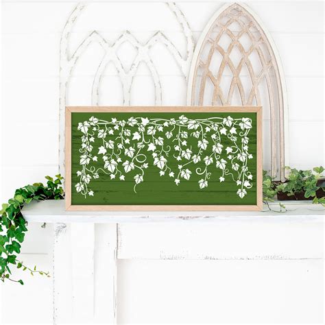 Ivy Vine 16x8 Reusable Sign Stencil Spring Collection Essential Stencil