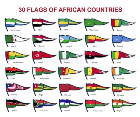 Vlaggen Van Afrikaanse Landen In Alfabetische Volgorde Stock