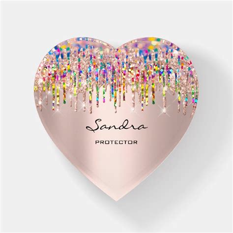 Sandra Name Meaning Holograph Valentine Heart T Paperweight