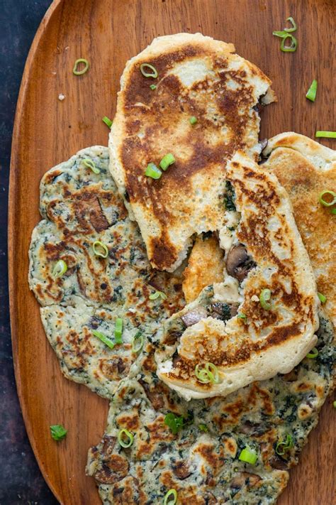Spinach And Mushroom Stuffed Almond Flour Naan Vegan Richa